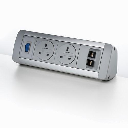 Alpine Desk Top Power Module with Data Sockets | Four Square Furniture